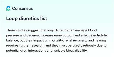 Loop Diuretics List Consensus Academic Search Engine