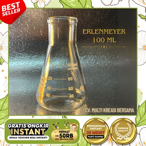 Jual Erlenmeyer Pyrex 100ml Conical Flask Labu Erlenmeyer Merek Pyrex 100 Ml Shopee Indonesia