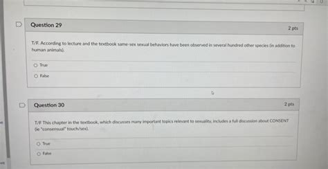 solved t f according to lecture and the textbook same sex