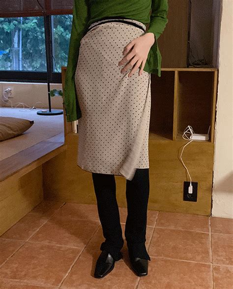Dot Wrap Skirt 2color 에이블리