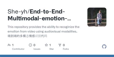 Github She Yhend To End Multimodal Emotion Recognition This