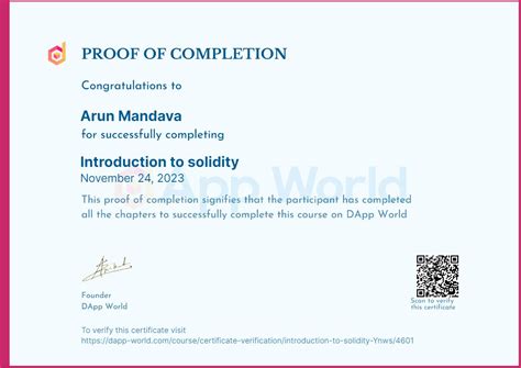 Completed Solidity In Dapp Course Arun Mandava Posted On The Topic