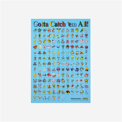 포켓몬 X 디스이즈네버댓 스티커 포스터 블루 Pokemon Kream