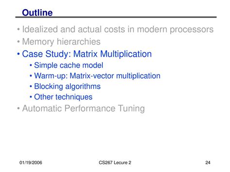 high performance programming on a single processor memory hierarchies
