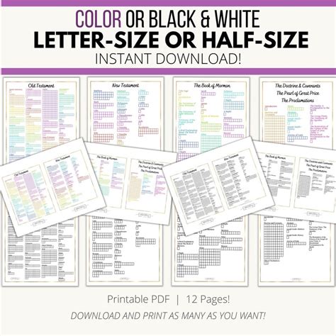 Scripture Reading Chart Bible Reading Tracker Includes Old Testament
