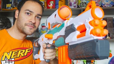 Ganhamos O Monstro Nerf Modulus Tri Strike Tem At Foguete Unbox E Review Youtube