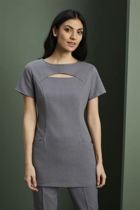 Sj Womens Contour Neckline Beauty Tunic Grey Sj