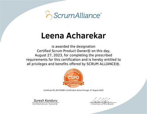 Leena Acharekar On Linkedin Scrumalliance Cspo 17 Comments
