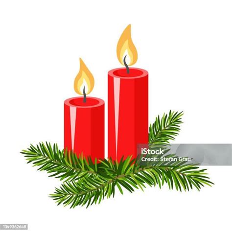 Vector Template Lilin Advent Ilustrasi Stok Unduh Gambar Sekarang Lilin Dekorasi Natal