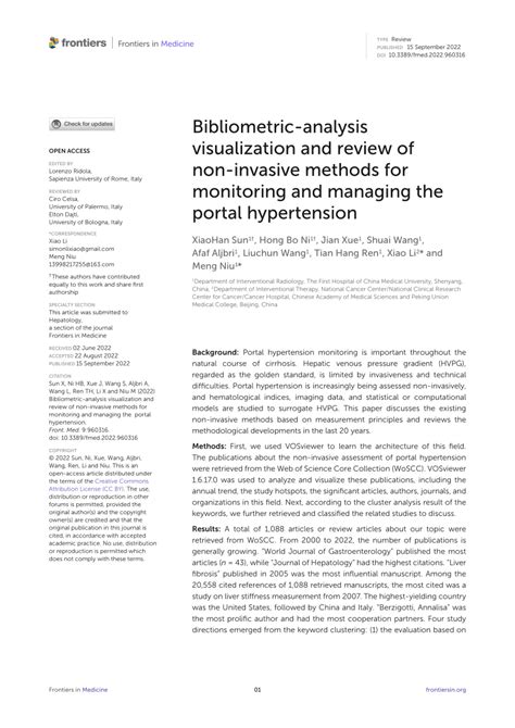 Pdf Bibliometric Analysis Visualization And Review Of Non Invasive