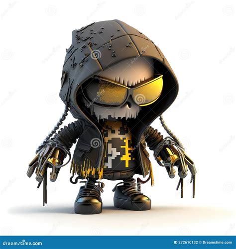 Tiny Hacker Man Character Generative Ai Stock Illustration