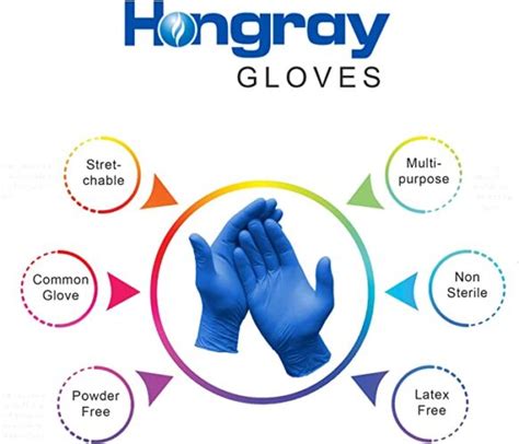 Hongray Powder Free Examination Nitrile Disposable Gloves