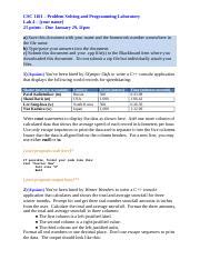 CSC1101 DanO Lab04 Docx CSC 1101 Problem Solving And Programming