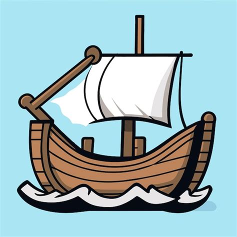 Premium Vector Old Caravel Fantasy Sailboat Hand Drawn Flat Stylish
