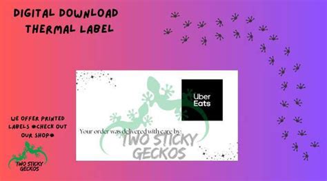 Uber Eats Delivery Labels For Independent Contractors Thermal Labels