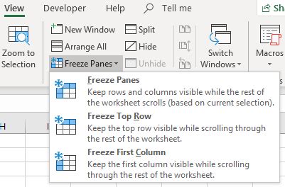 Freezing Both Rows And Columns Microsoft Excel