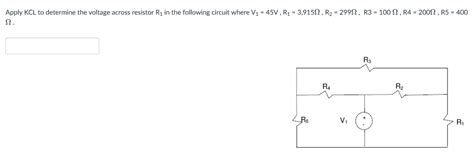 Solved Apply Kcl To Determine The Voltage Across Resistor R1