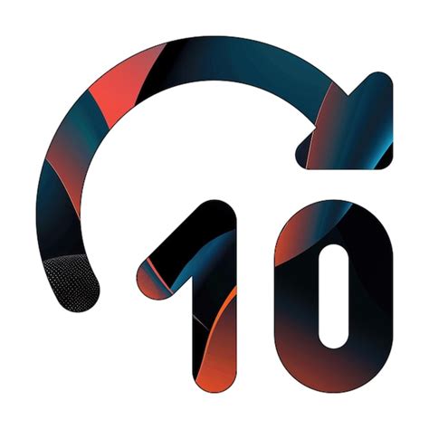 Premium Photo Time Forward Ten Icon Cyan Orange Waves Texture