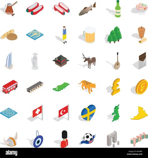 British Flag Icons Set Isometric Style Stock Vector Image And Art Alamy
