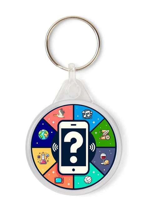 random quiz question generator keyring tap with phone activated pub