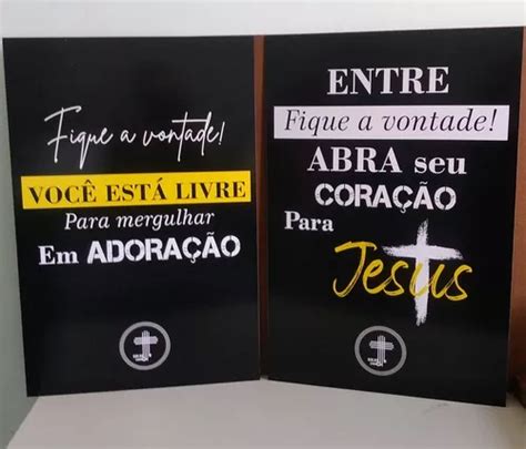 Kit 2 Placas De Boas Vindas Igreja Personalizada 40x60 Parcelamento