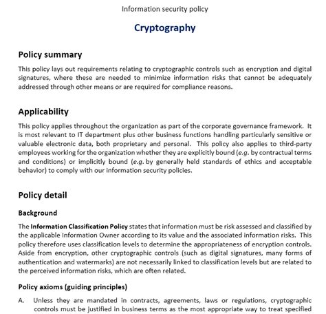 Policy On Cryptography