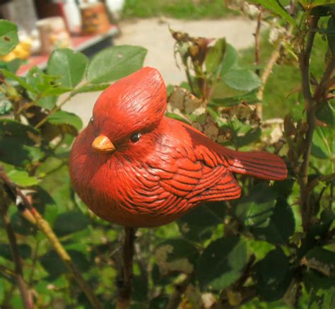Ceramic Cardinal Red Bird Yard Ornament Cardinal Decor Patio