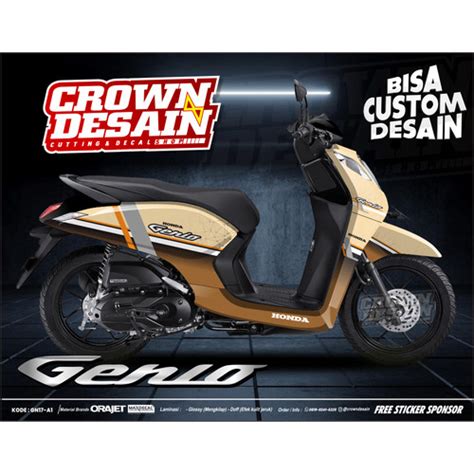 Jual STICKER DECAL GENIO BROWN FULL BODY DEKAL HONDA GENIO Cokelat GLOSSY Kota