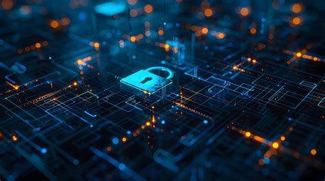 Futuristic Cybersecurity Lock Premium Ai Generated Image
