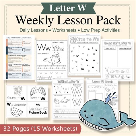 Letter W Curriculum Pack Prek And Kindergarten Literacy Lessons