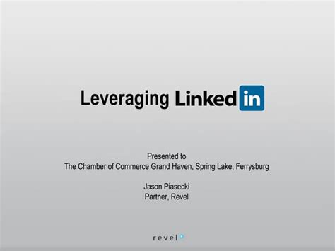 Leveraging Linkedin Ppt