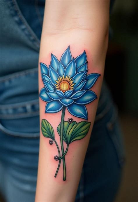 Blue Lotus Tattoo Design Ideas