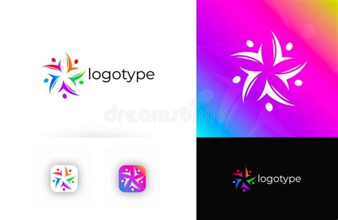 Star Human Figures Abstract Logo Symbolizing Unity Teamwork Diversity Suitable For Charities