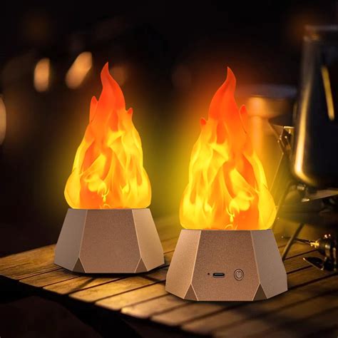 Ollcuz Led Flame Lights Rechargeable Battery Flameless