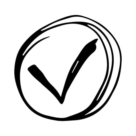 Premium Vector Hand Drawn Check Mark Illustration Marker Right Sign