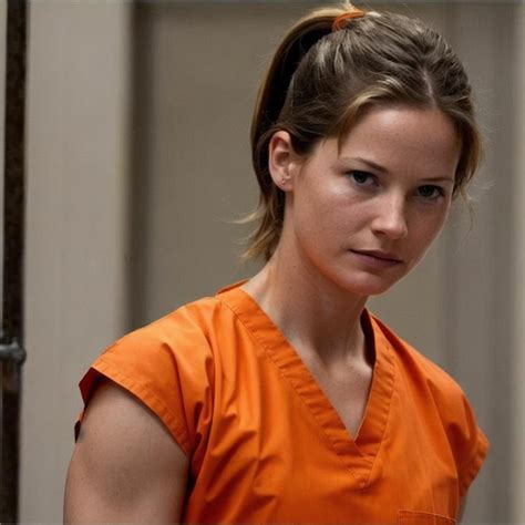 Young Sienna Guillory In Prison Wearing Orange Scrub