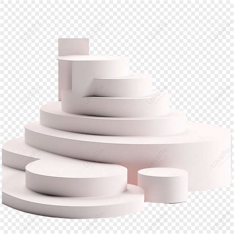 3d 白色空白講台架展示簡約基座或展示場景 用於展示產品和模型光滑png圖案素材免費下載，可愛卡通圖片，尺寸4096 × 4096px