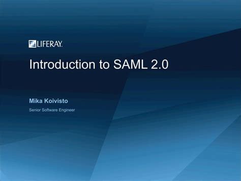 Introduction To SAML 2 0 PDF
