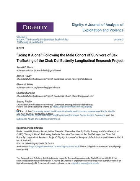 Pdf Going It Alone Following The Male Cohort Of Survivors Of Sex