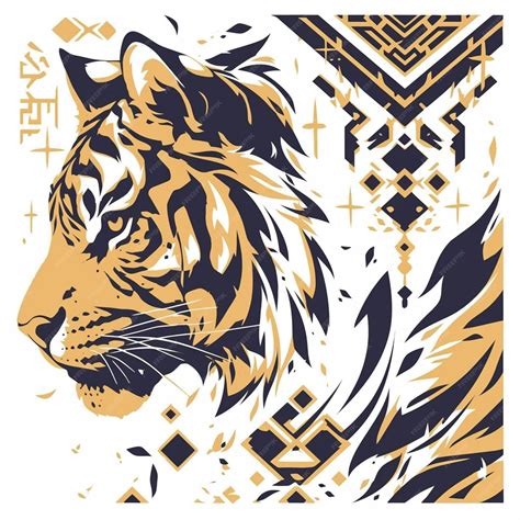 Premium Vector Thai Tiger Patterns With Powerful Stripes