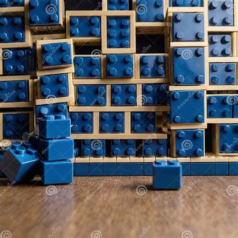 Lego Blocks Building Plastic Toy Block Background Wall Frame Empty Brick Structure Stock