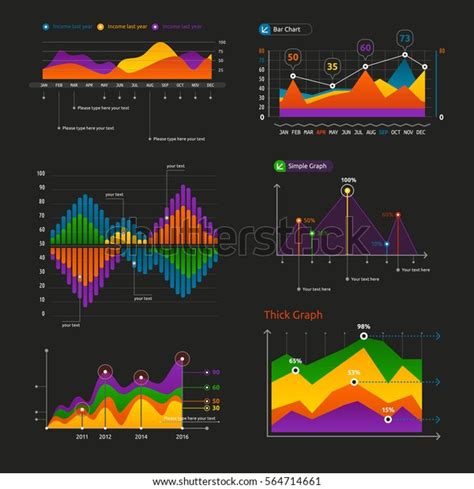 Graphs Charts Set Statistic Data Information Stock Vector Royalty Free 564714661 Shutterstock
