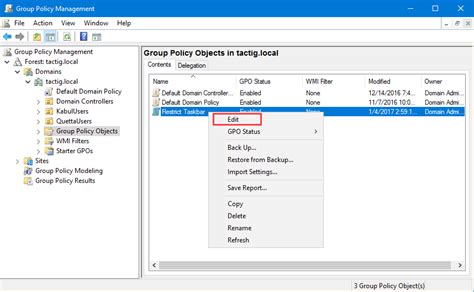 Initial Configuration Of Group Policy Procedure Tactig