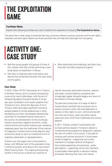 Exploitation Game Pdf Trócaire