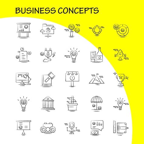 Free Vector Business Concepts Hand Drawn Icons Set For Infographics Mobile Uxui Kit And Print