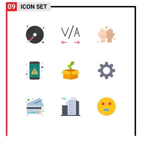 Set Of 9 Vector Flat Colors On Grid For Energy Eco Namaz Message Interaction Editable Vector