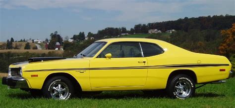 Mopar Yellow Car On Lush Green Field