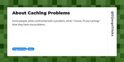 About Caching Problems Djangotricks
