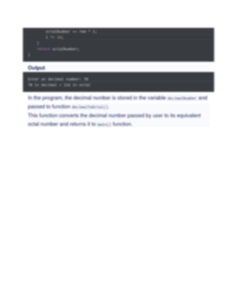 Solution 39 C Program To Convert Octal Number To Decimal And Vice