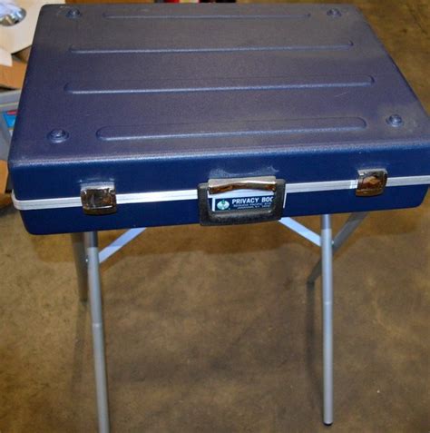 Blue Portable Voting Boothdesk Carry It Like A Briefcase Surplus